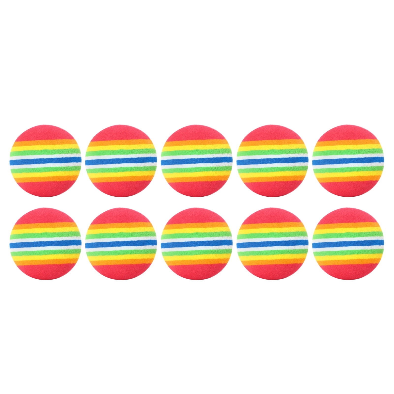 HEVIRGO 1/5/10Pcs EVA Rainbow Stripes Pattern Foam Bouncy Ball Cat Toy ...