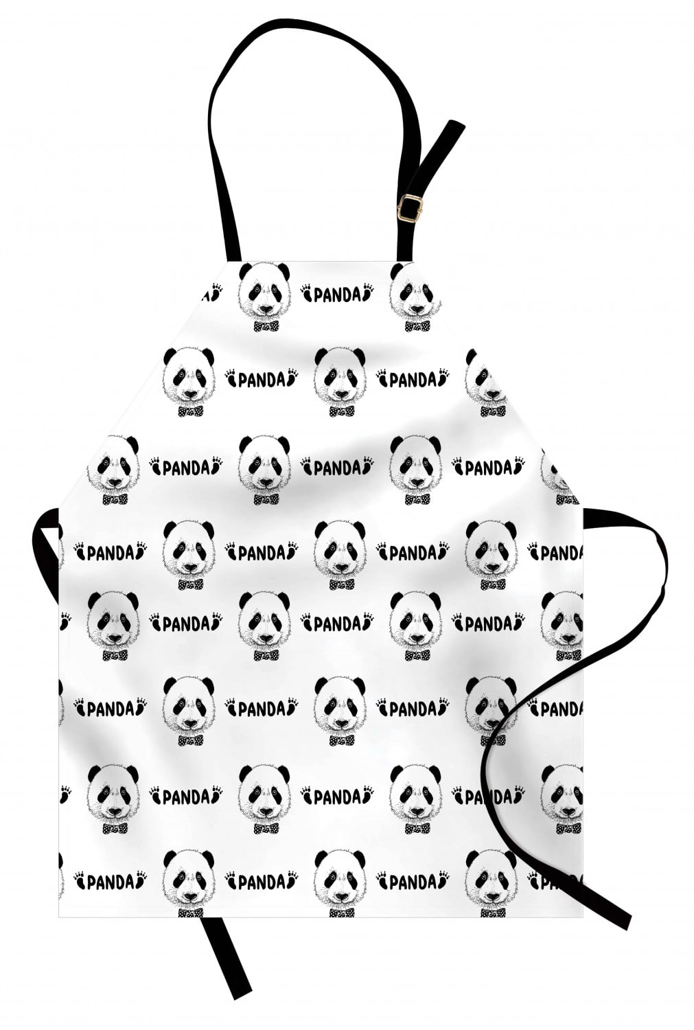 Panda Apron Cute Panda Face Head and Small Footprint Silhouette ...