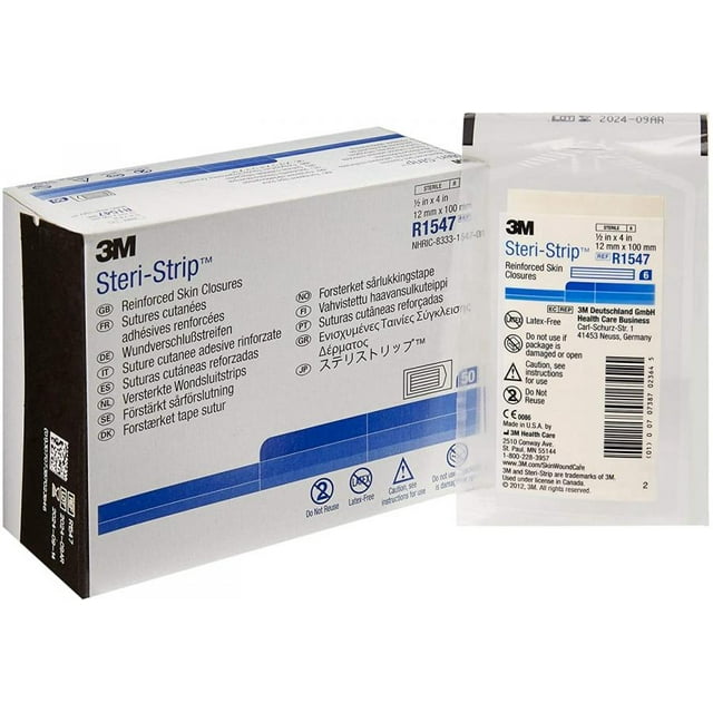 3M Steri-Strip Skin Closure Strips, Non-woven Material, Reinforced ...