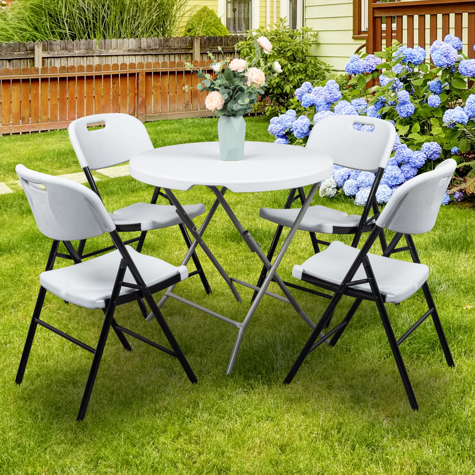 Zimtown 4 Packs Plastic Folding Chair for Party, Weeding, Picnic ...