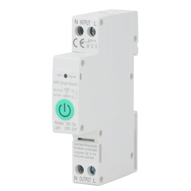 Wifi Circuit Breaker 1P 40A Remote Control Voice Control DIN Rail Smart Circuit Breaker Switch ...