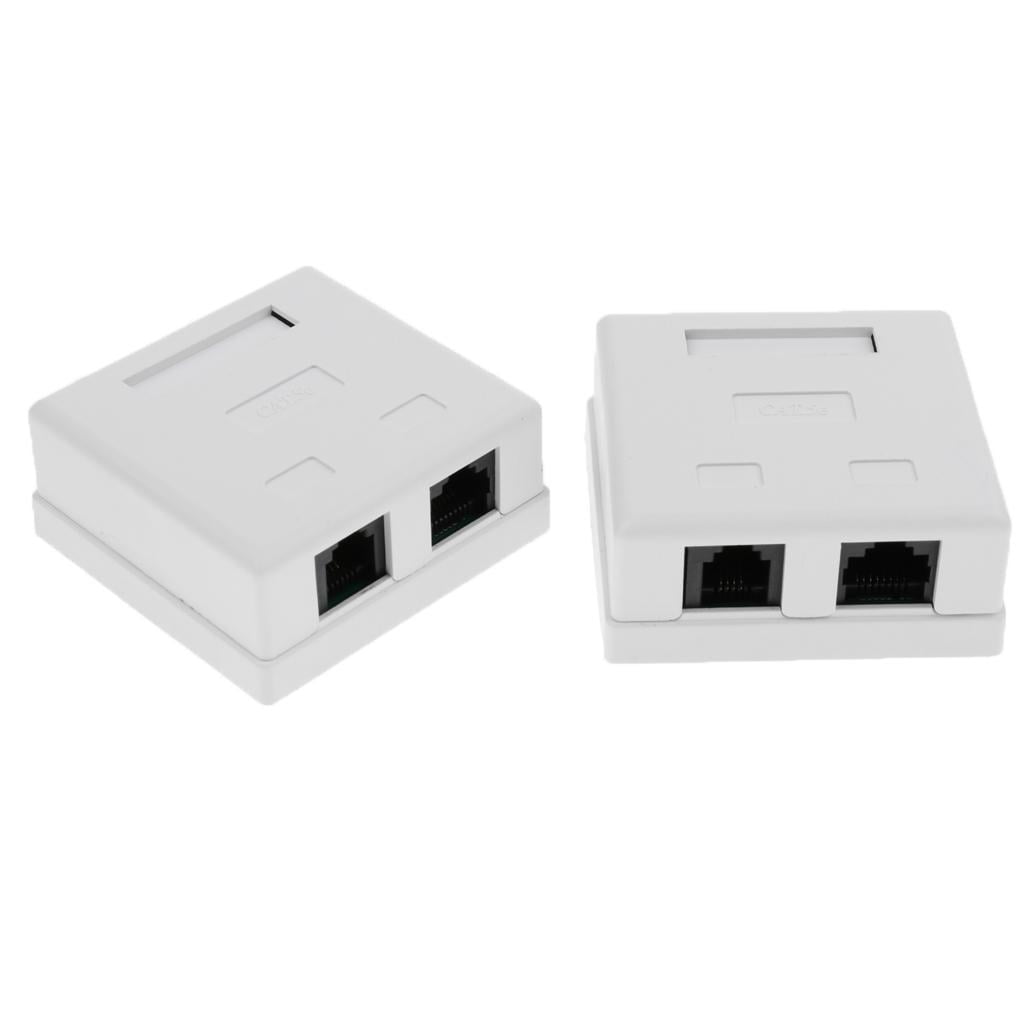 2Pieces 2 Port Surface Mount Box -- White (Box Only) --Mounting Pad and ...