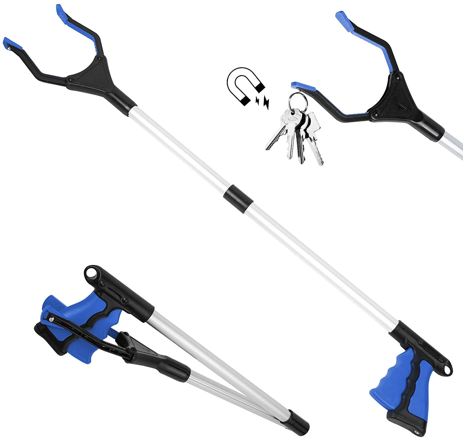Rawiri Pinza, Pinza Plegable de Aluminio de 82 cm con Pinza de Goma ...