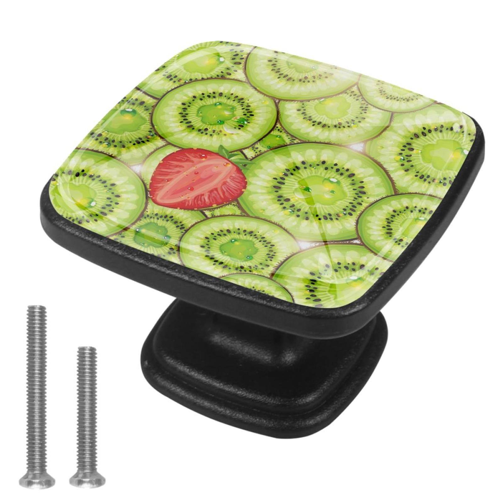 4 Pcs Cabinet Handle Drawer Pulls Strawberry Knobs with Screws Square ...