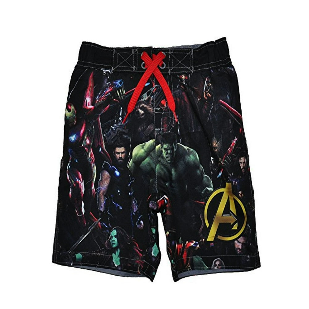 Marvel - Avengers Superhero Little and Big Boys Swim Trunks Swimwear ...