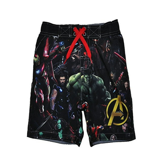Marvel - Avengers Superhero Little and Big Boys Swim Trunks Swimwear ...