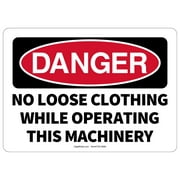 No Loose Clothing Safety Sign