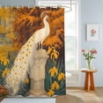 Bathroom Shower Curtain Peacock Retro Forest Flowers Waterproof Shower ...