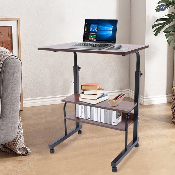 DENEST 67-90cm Adjustable Side Table Notebook Laptop Desk with Wheels ...
