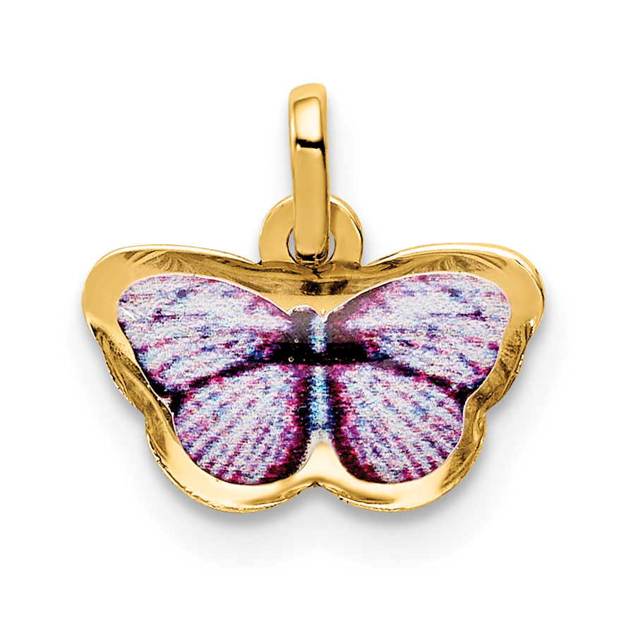 insect charm butterfly light gold enamelled purple Craft Supplies ...