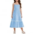 BRGZLK Girls Midi Dresses Summer 2026 Trendy Color Block Spaghetti ...