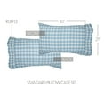 VHC Brands Annie Buffalo Blue Check Gingham Pillow Cases with 4" Ruffle ...