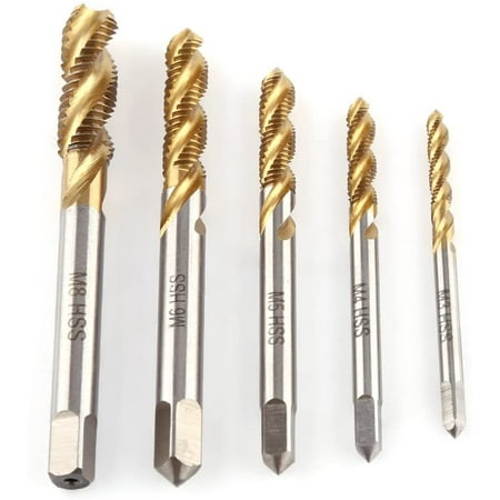 Screw Taps Tool Set, 5pc/lot Thread Tapping Tool for Titanium Coated ...