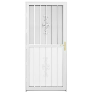 Grisham Deluxe Steel Security Door,36'' x 80'' Metal Tempered Glass ...