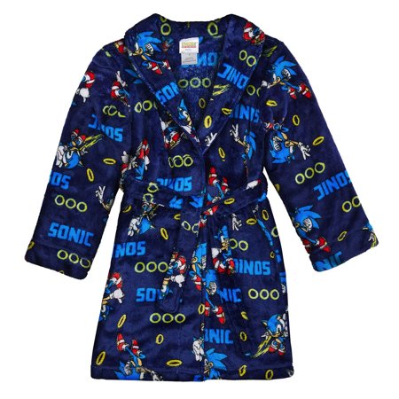 Sonic the Hedgehog Boys Pajama Robe Plush Velvet Fleece Bathrobe, 4-10 ...