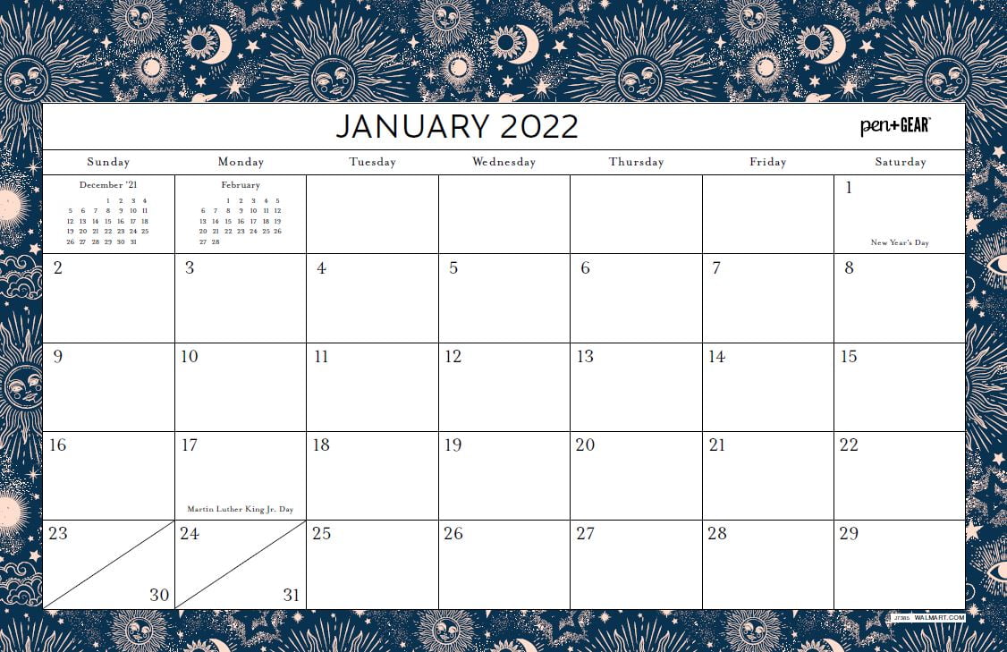 Brandclub - Pen+Gear Deskpad Calendar Celestial Laminated Desk Calendar ...
