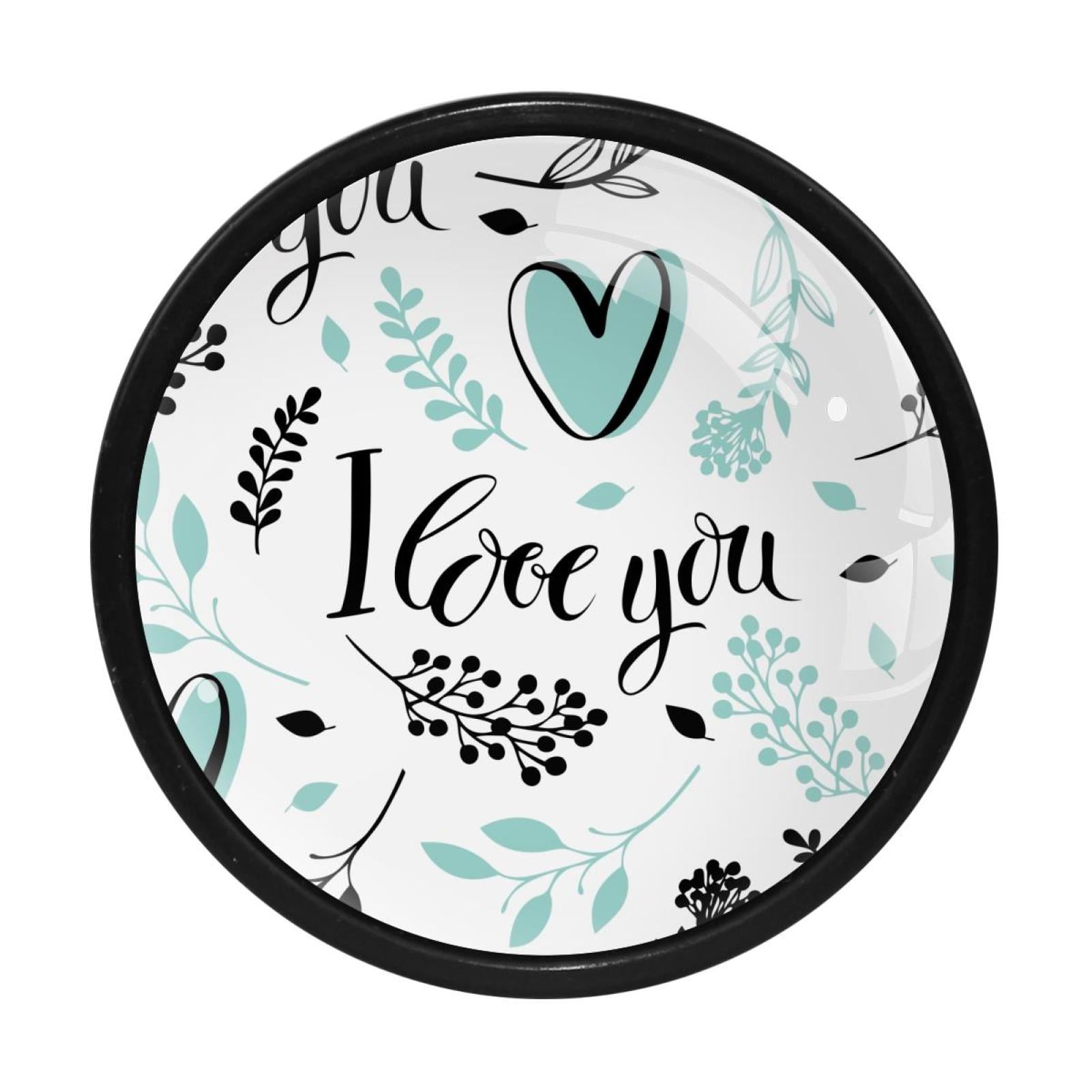 4 Pcs Valentine's Day I Love You Knobs for Kitchen Cabinet Cupboard ...