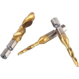 Quick Change Hex Shank Drill Tap Set, 3-in-1 Design Titanium Coated HSS ...