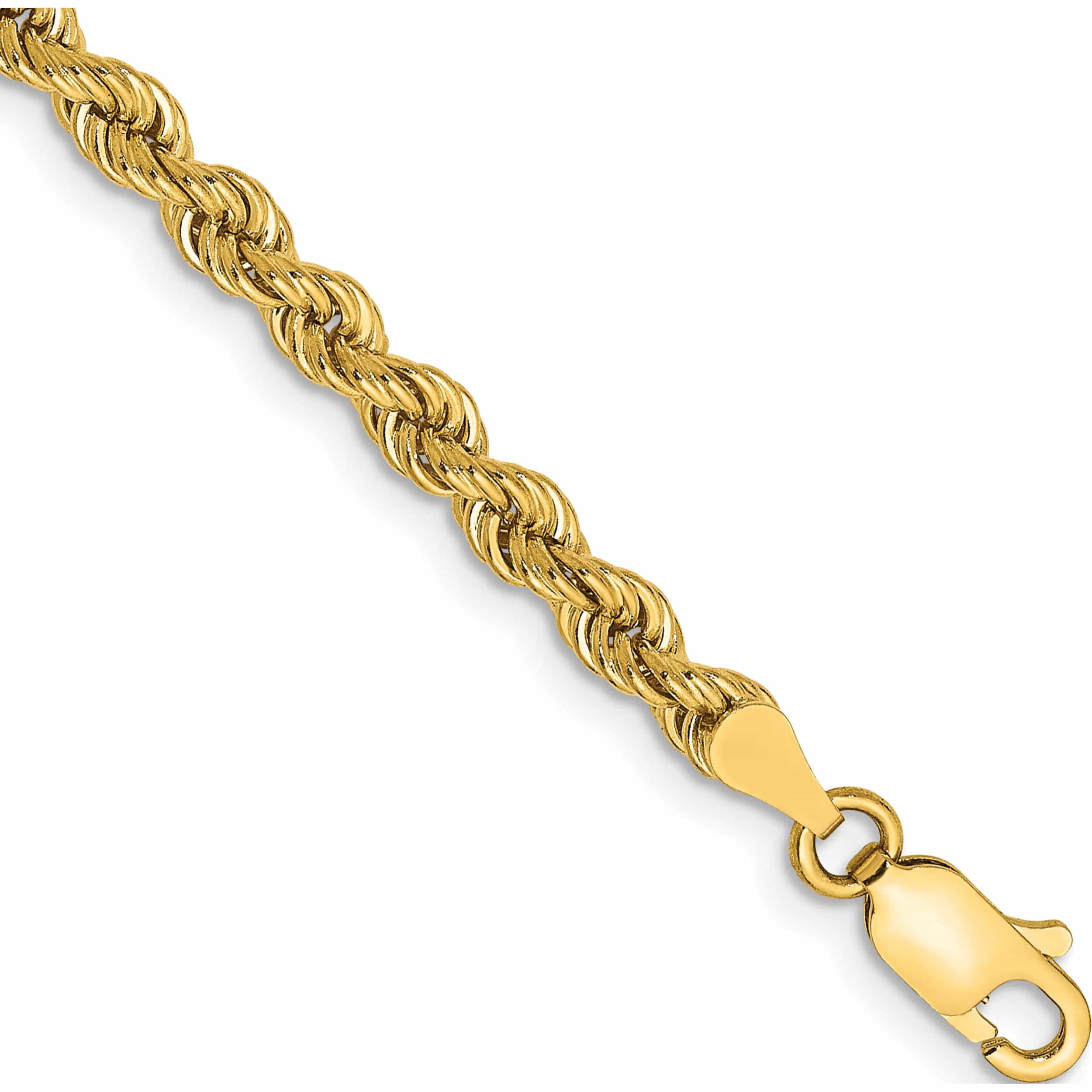 14K Yellow Gold 3.65mm Regular Rope Chain (9 X 3.65) Made In Peru 025s ...