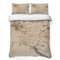 3 Pieces King Quilt Set,Middle Earth Map on Vintage Soft Bedding Sets ...