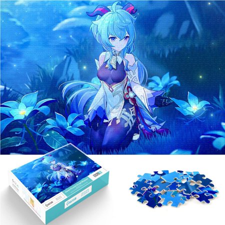 1000 Piece Circular Puzzle Brain Intelligence Challenge Diameter 26.5 inches Genshin Impact ...