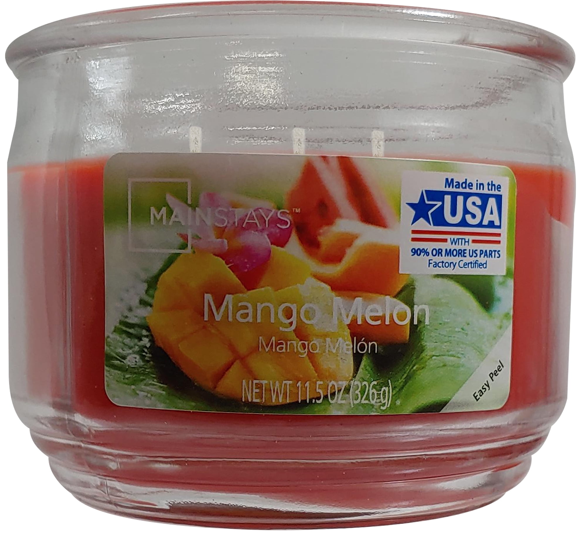 Mainstays Mango Melon Scented 3-Wick Glass Jar Candle, 11.5 oz ...