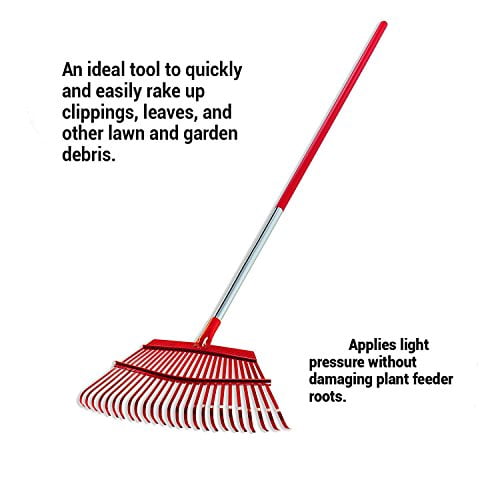 Corona RK 62000 Flexible Fixed Tine Shrub Rake Wood Handle 8-Inch Wide ...