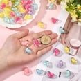 80Pcs Transparent Acrylic Beads Bead in Bead Heart Mixed Color 16x21x11 ...