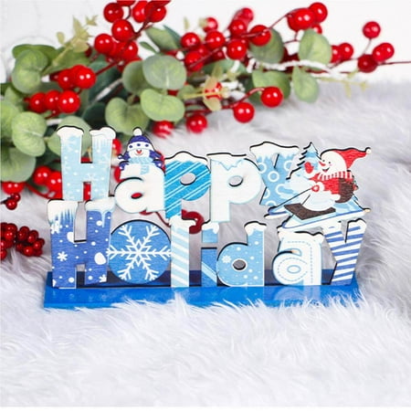 kurtrusly Christmas Tabletop Sign Wooden Merry Christmas Table Sign ...