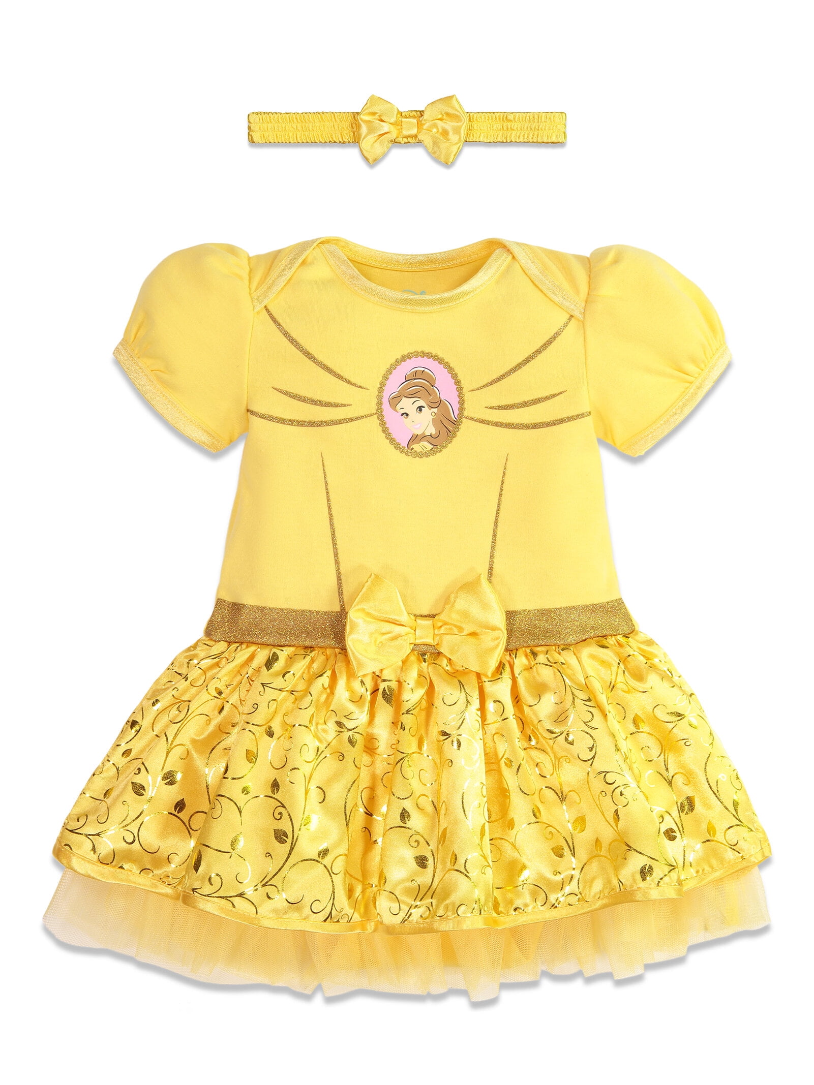 Disney Princess Belle Newborn Baby Girls Cosplay Dress and Headband ...