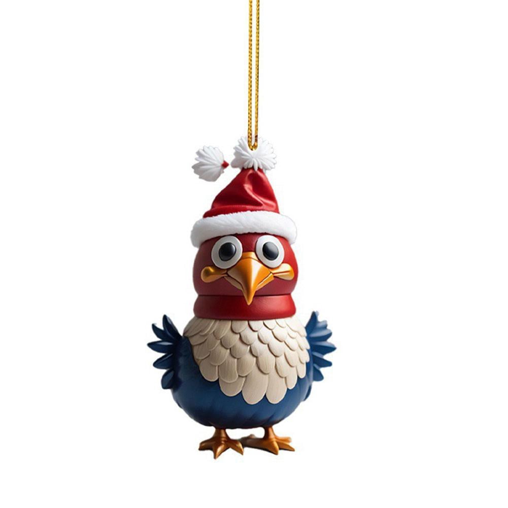 CAIROYAR Adorno colgante de pollo plano y lindo Sombrero navideño ...