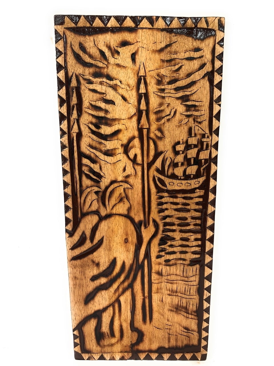 Sailing Away Wood Panel 30" X 12" King Kamehameha - Polynesian Wall Art ...