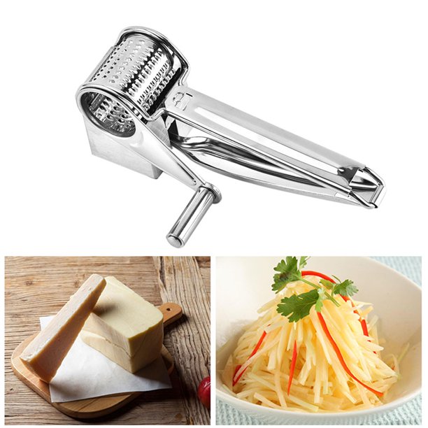 Clairlio Stainless Steel Drum Hand-Cranked Cheese Grater Rotary Ginger ...