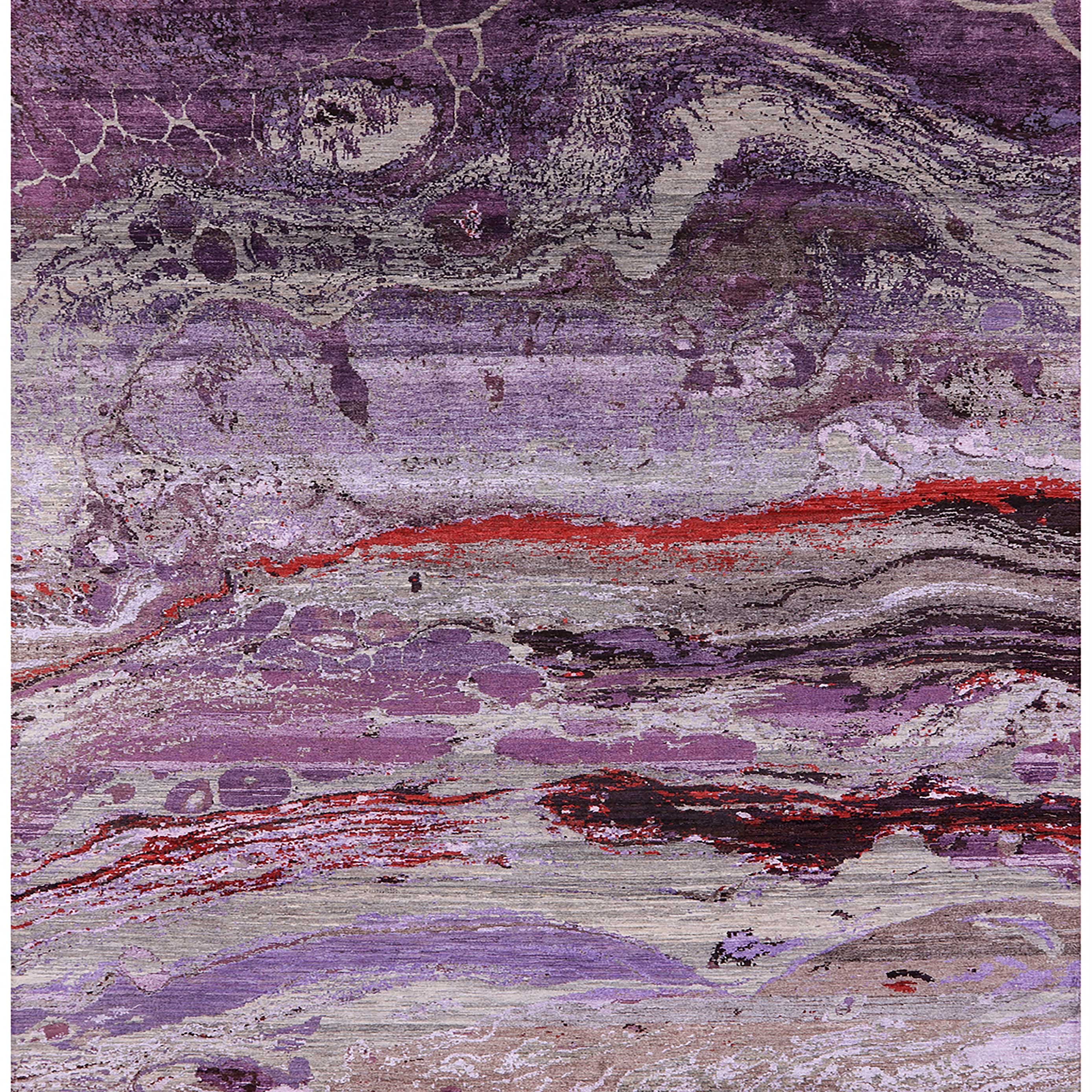 Ahgly Company Indoor Square Mid-Century Modern Pastel Violet Purple ...