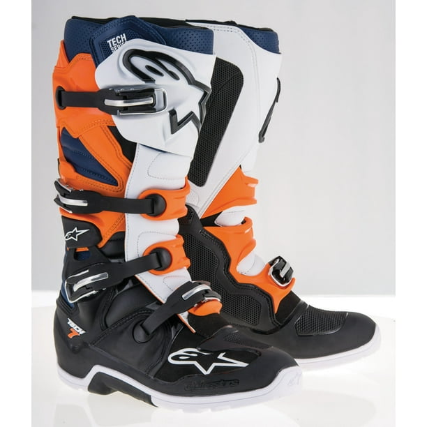 Alpinestars Tech 7 Enduro Boots Black Orange White Blue - Walmart.com ...