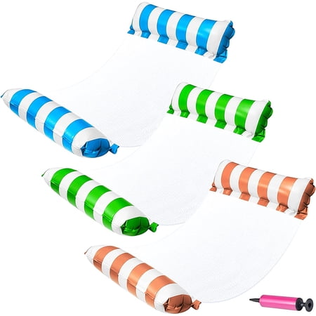 Pool Float & Water Hammock, 4-in-1 Multi-Purpose Inflatable Pool Floats ...