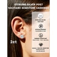 Bestyle 2 Carat Solitaire Birthstone Earrings for Women Sparkle Round ...
