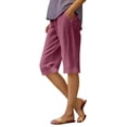 Cotton Linen Capri Pants for Women, Knee Length Summer Shorts with ...