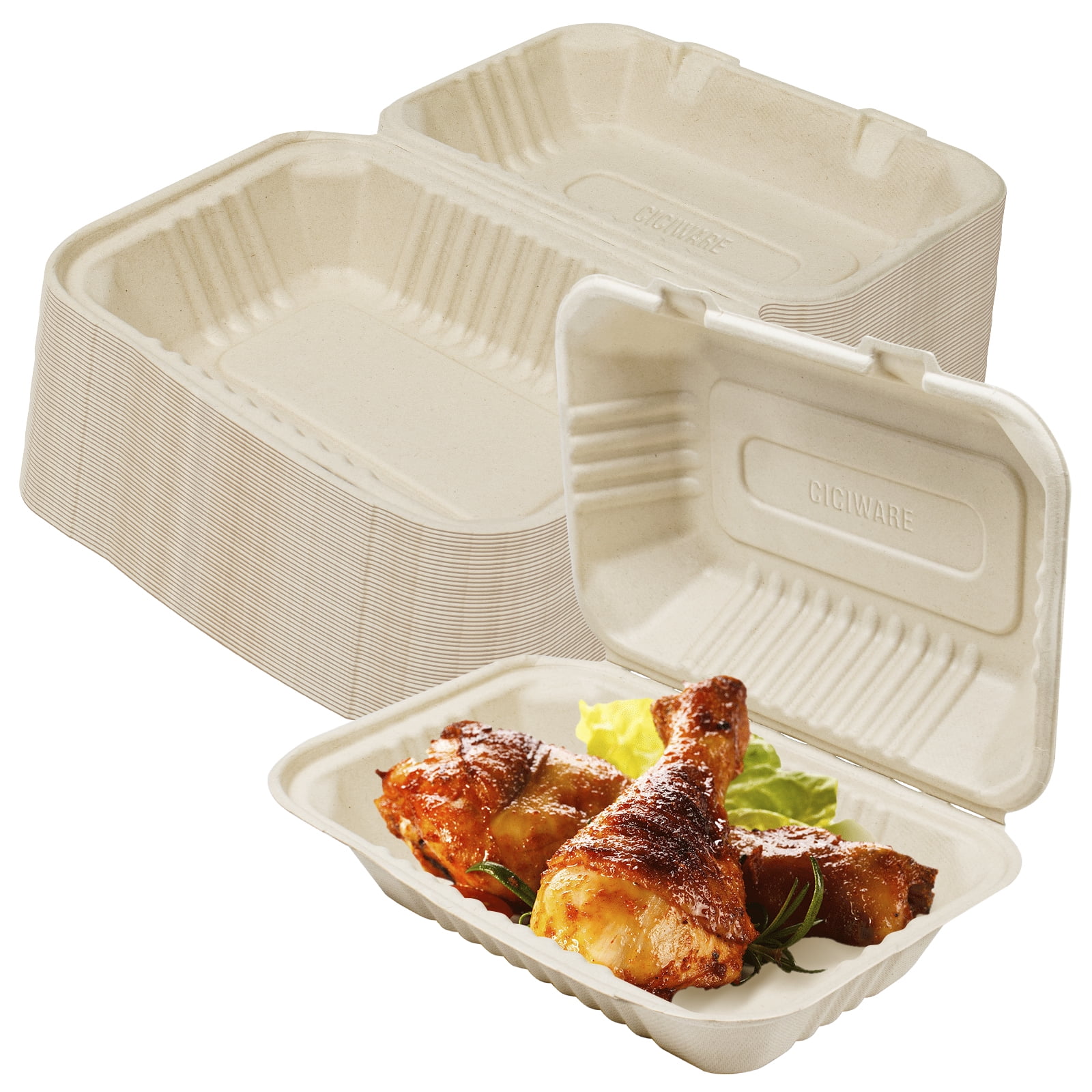 Take-out food container 9 "x 6" (50 bags), disposable container, with ...