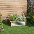 Free Shipping! Outsunny Raised Garden Bed, Wood Reinforced Metal ...