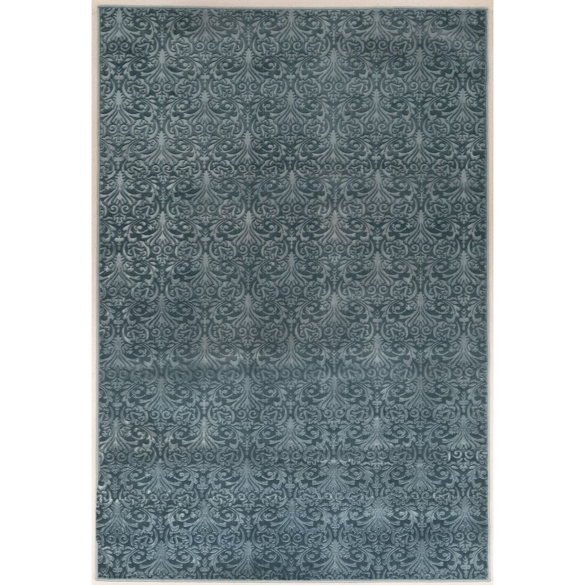 Linon Evolution Damask 5 Ft. X 7 Ft. 6 In. Area Rug  Blue 5 Ft. X 7 Ft. 6 In.