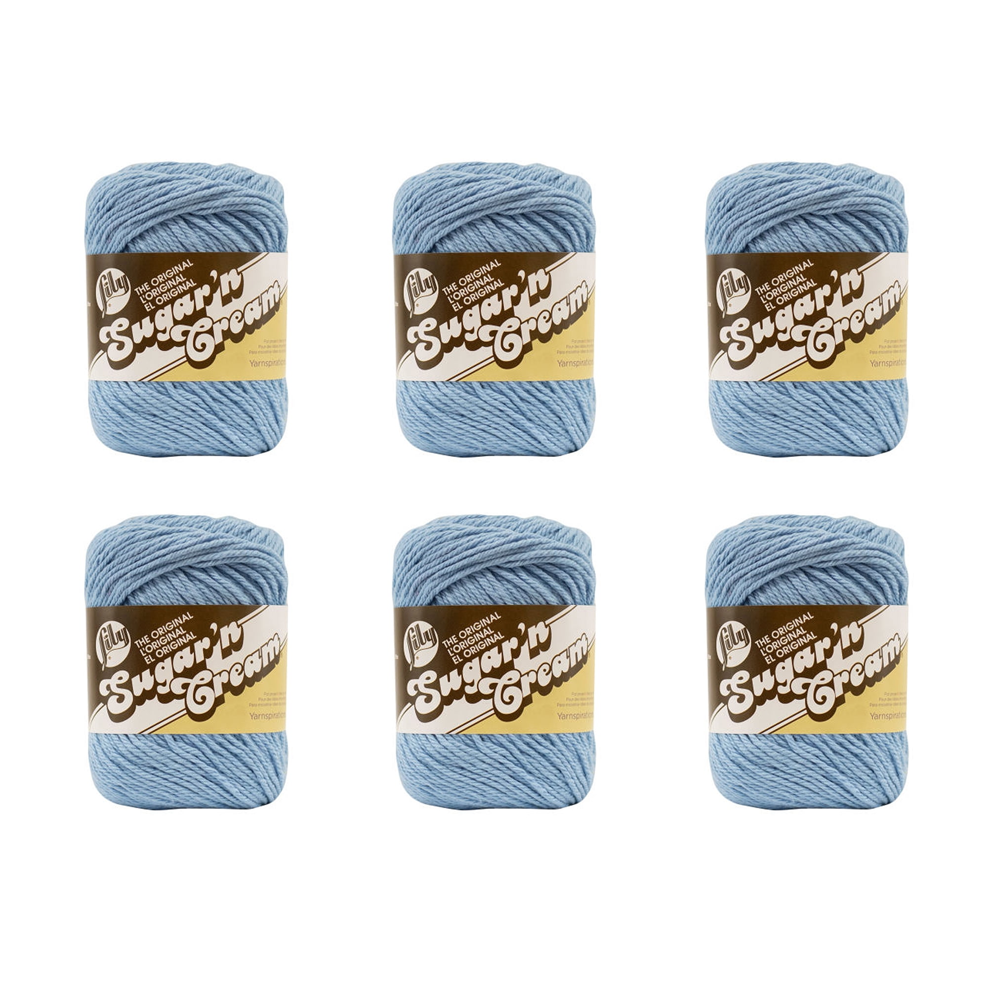 Lily Sugar'n Cream® The Original #4 Medium Cotton Yarn, Light Blue 2 ...