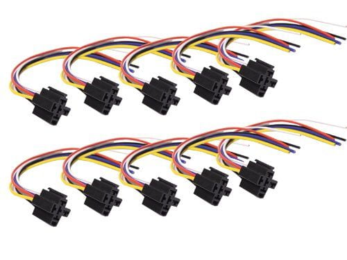 Absolute USA 5-Pin 12 VDC Interlocking Relay Socket, 10 Set - Walmart ...