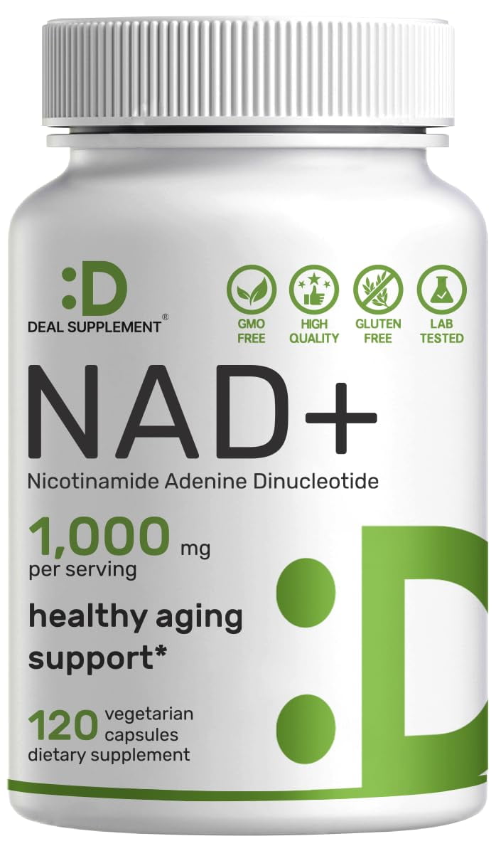 Suplemento NAD+ de 1000 mg, 120 cápsulas vegetarianas Extra Strength ...