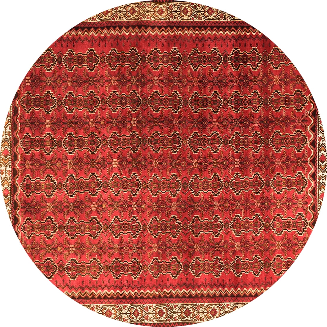 Ahgly Company Indoor Round Persian Orange Traditional Area Rugs, 7 ...