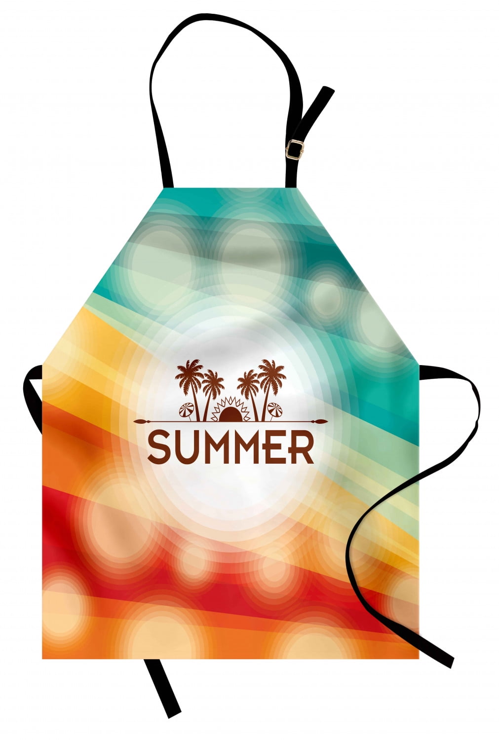 Summer Apron Tropical Holiday Background with Palm Tree and Sun Figure ...