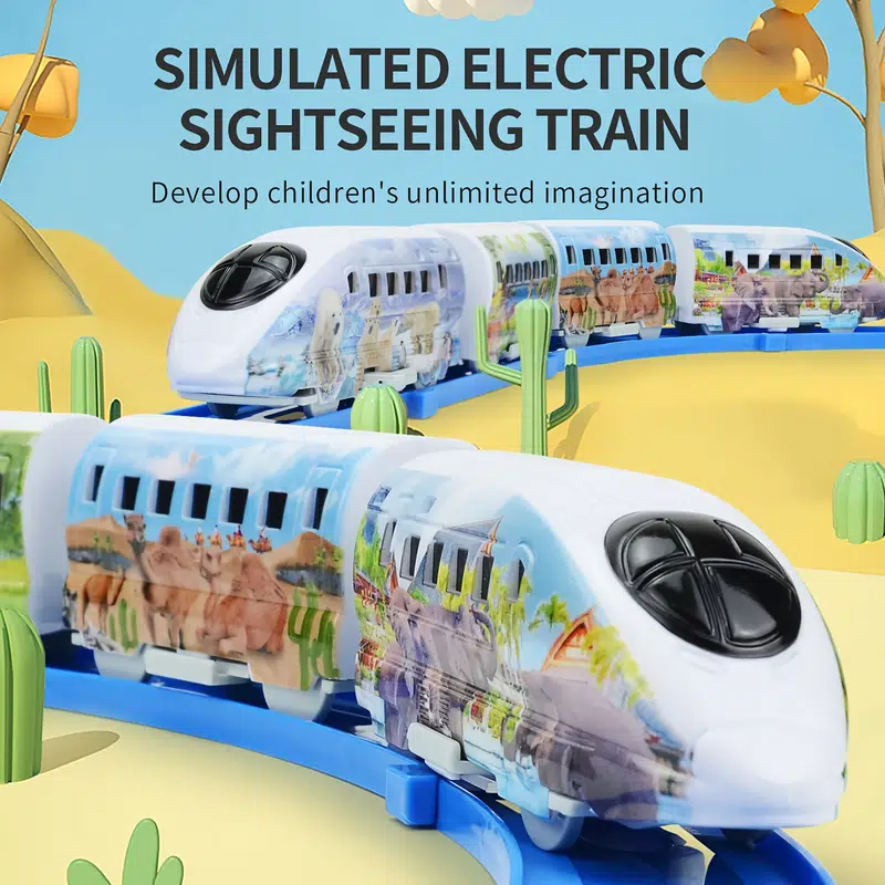 Power Tracks Battery Operated Train Set, Rail Way Train Toy Set, Self ...