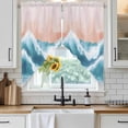 Abstract Ocean Swag Valances for Windows 36 inches Long, Wave Teal ...