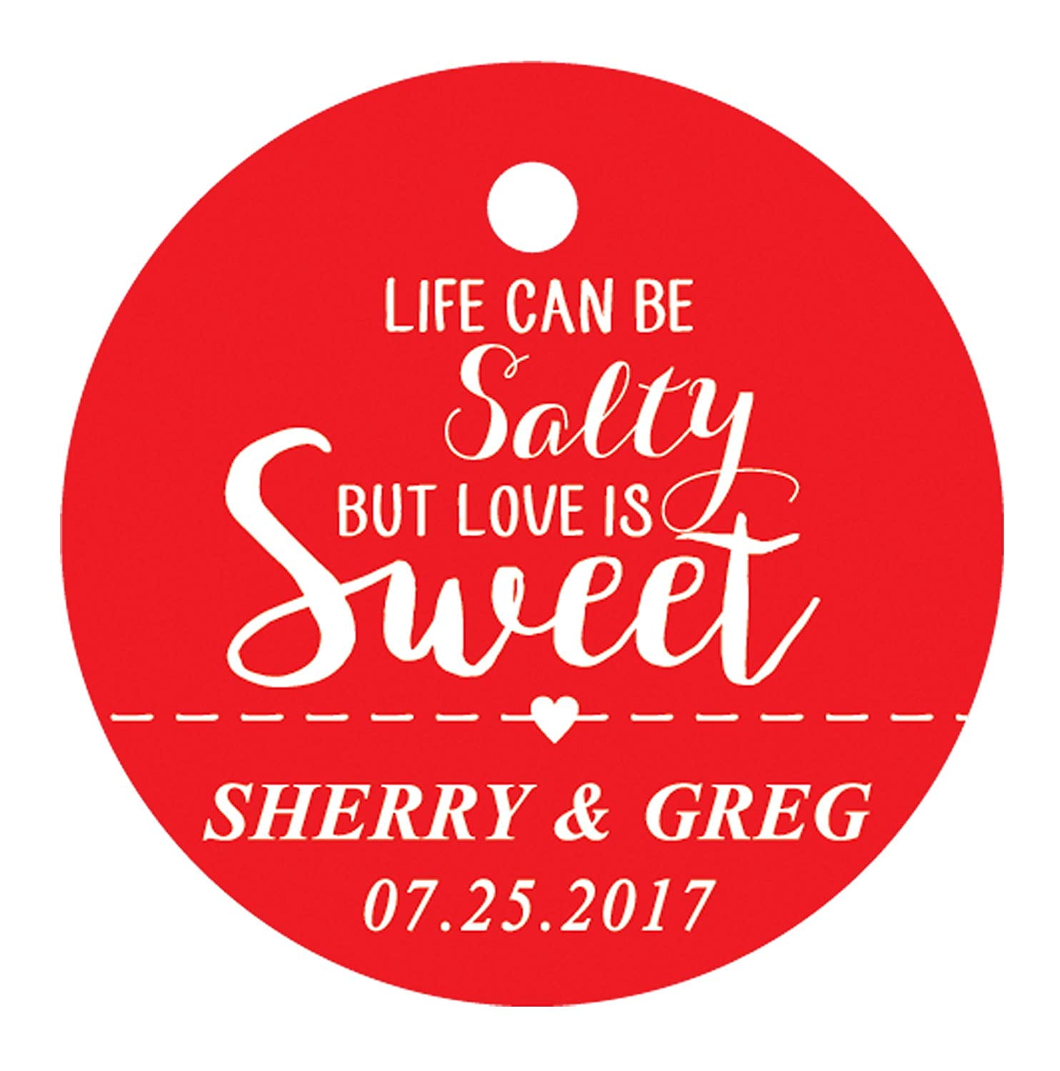 100 PCS Life Can Be Salty But Love is Sweet Customized Hang Tags ...