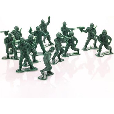 "8 Piece Assorted 4"" Plastic Army Men Set, Large Action Military Toy ...